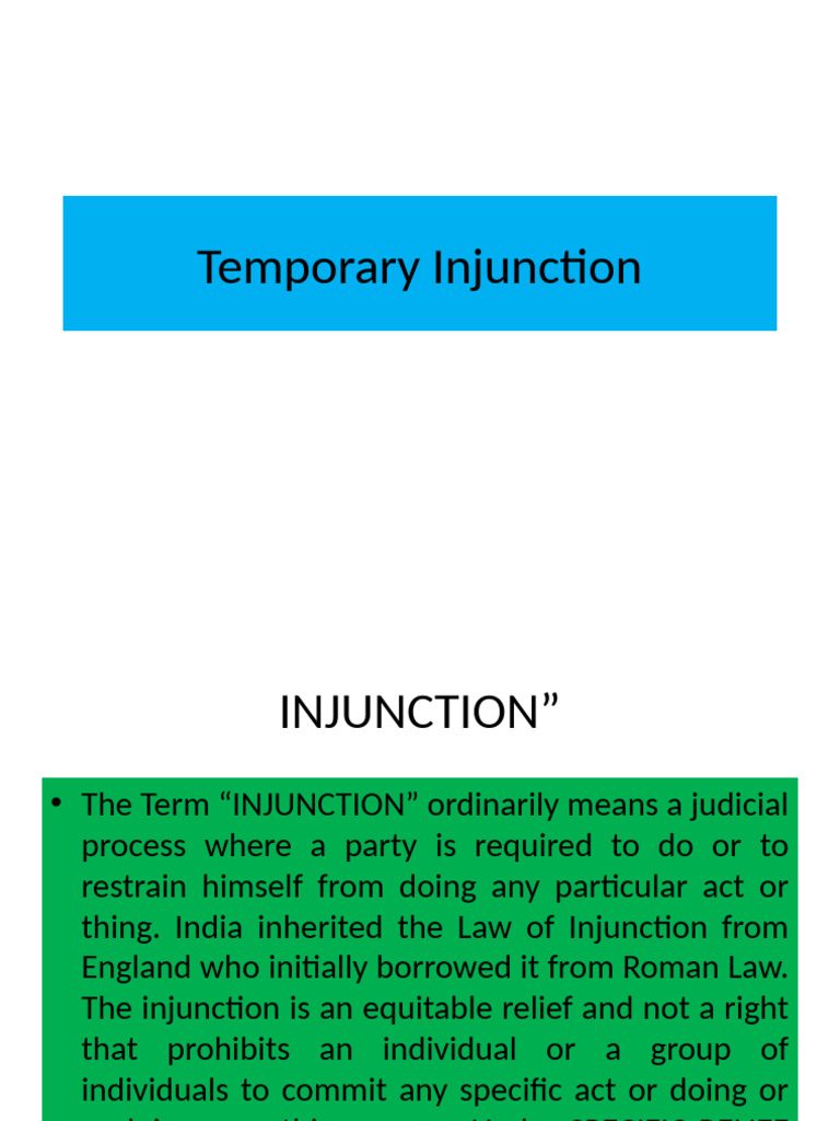 Temporary Injunctions Under Order XXXIX of CPC | PDF | Legal Remedy | Injunction