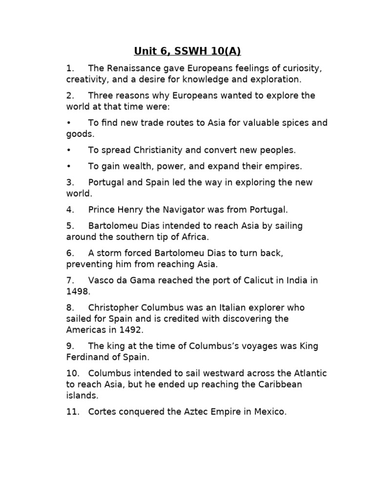 Unit 6 Exploration Questions Pdf