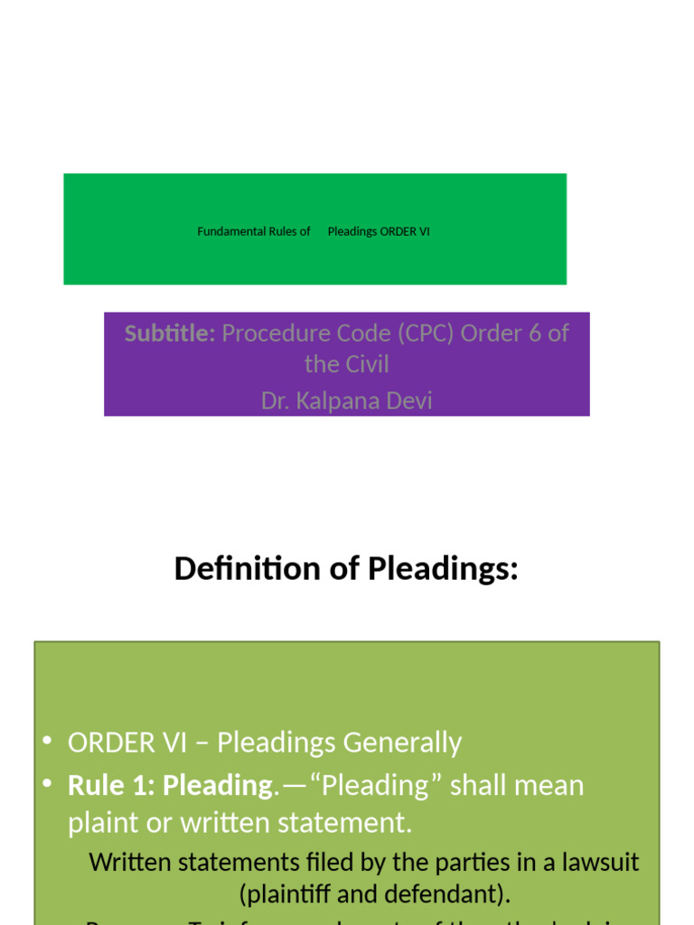 Fundamental of Pleadings | PDF | Pleading | Lawsuit