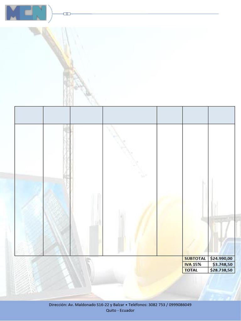 12 - Oferta MCN Constructores S.A. | PDF