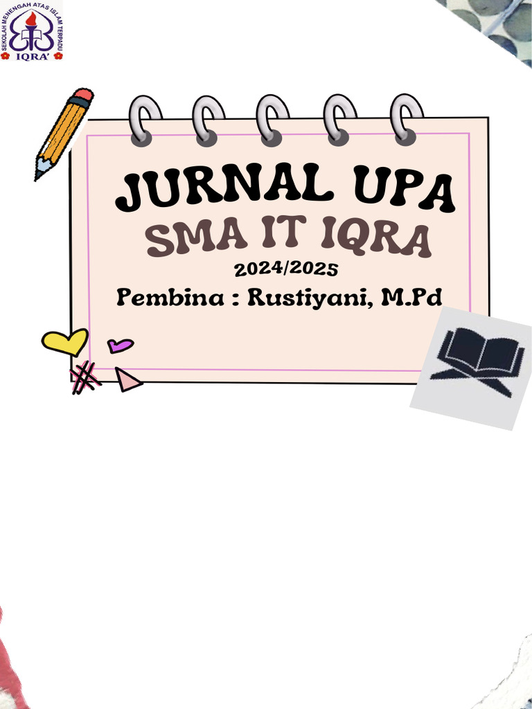 Blue Pink Cute Illustrated Daily Routine Book Cover | PDF