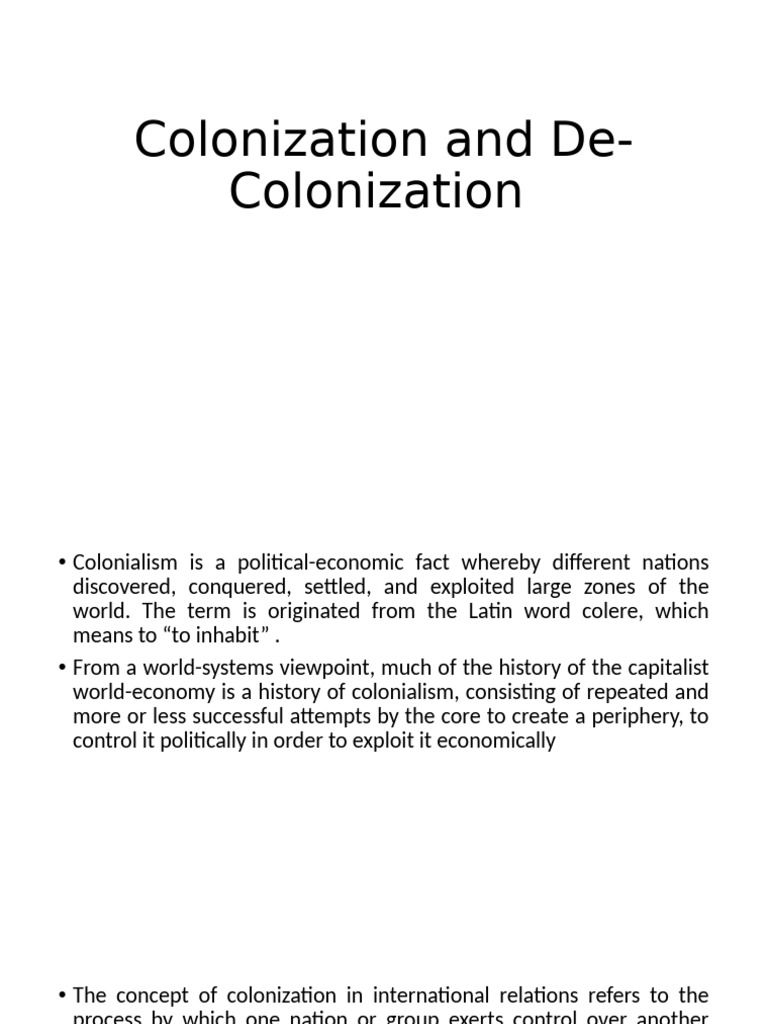 Colonization and Decolonization | PDF | Colonialism | Decolonization