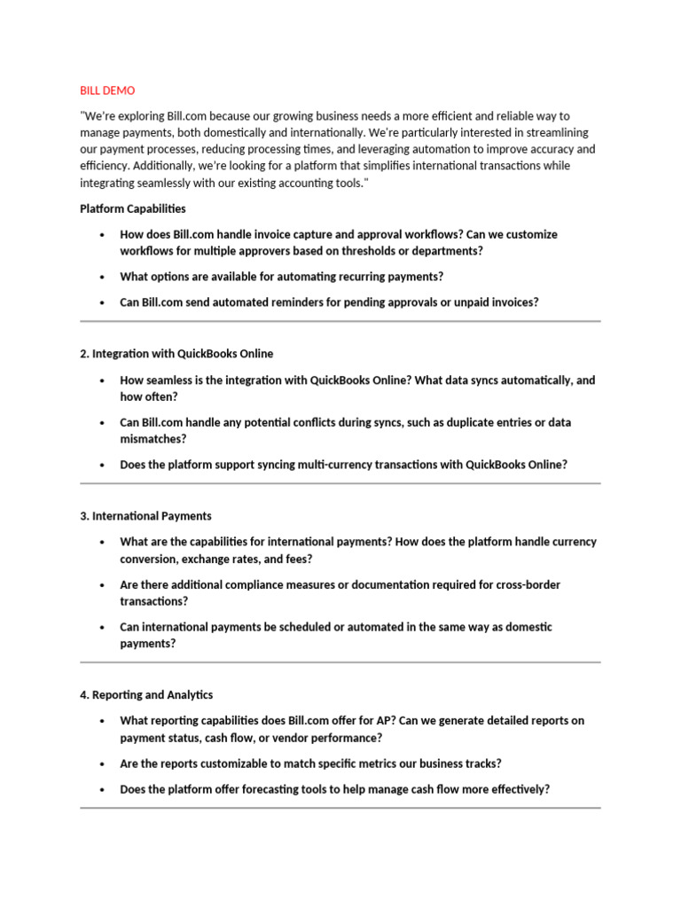 Bill Demo Ap Prep | PDF | Quick Books | Payments