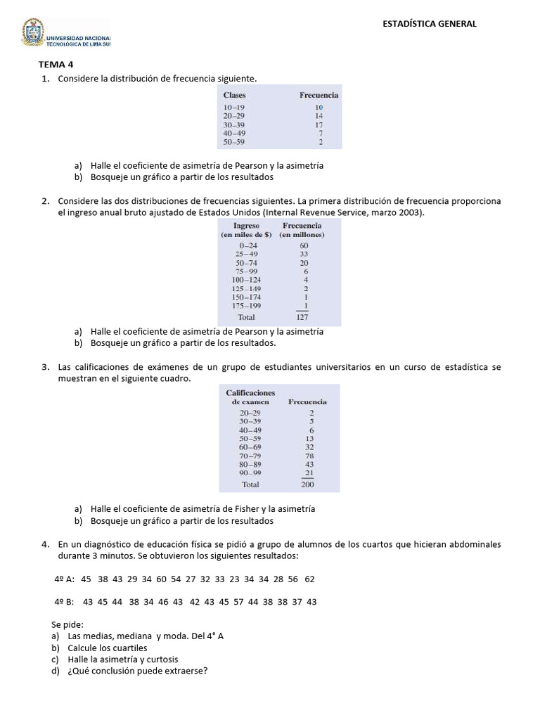 TEMA 4 - Medidas de Forma y AED | PDF | Oblicuidad