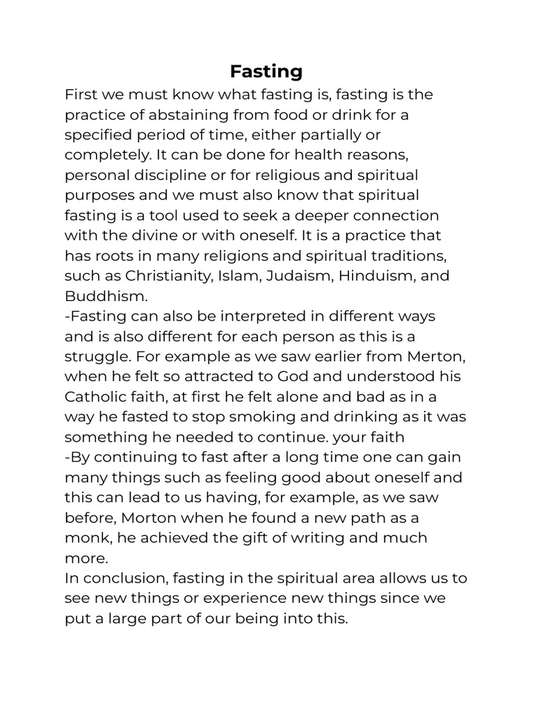 Fasting | PDF