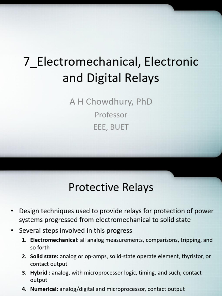 7_Electromechanical, Electronic and Digital Relays 7 | PDF | Relay | Electromagnetic Induction