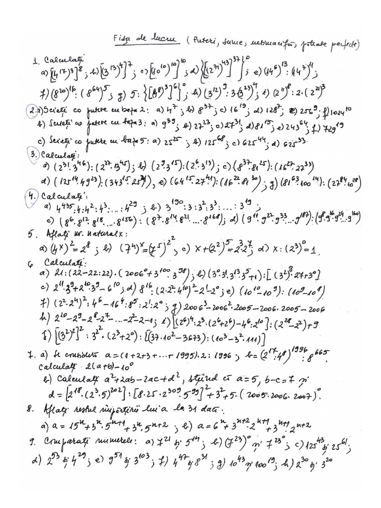 Fisa Exercitii | PDF