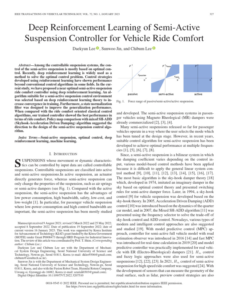 Deep Reinforcement Learning of Semi-Active Suspension Controller For ...