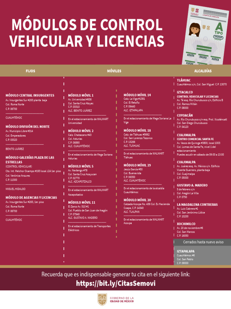 Módulos de Licencias y Control Vehicular CDMX | PDF | México