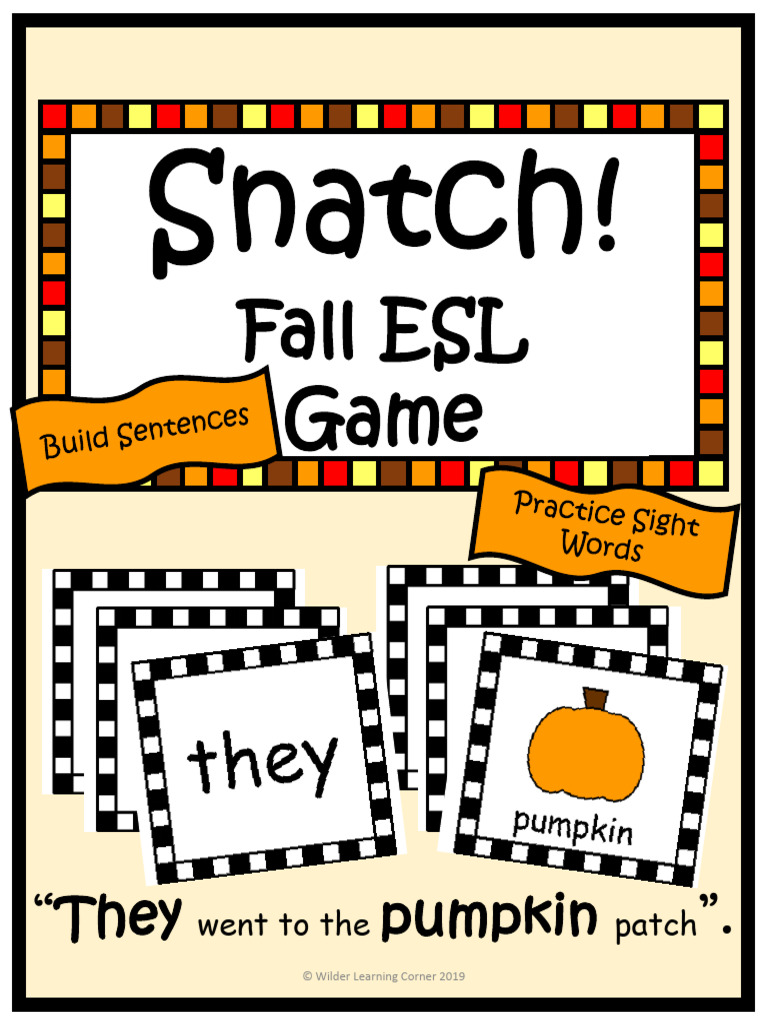 ESL Fall Sight Word Game | PDF | Board Games | Gaming