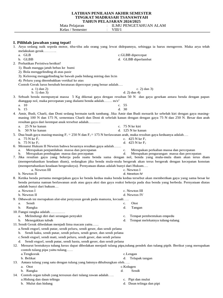 Asas Ipa Kelas 8 2024-2025 | PDF