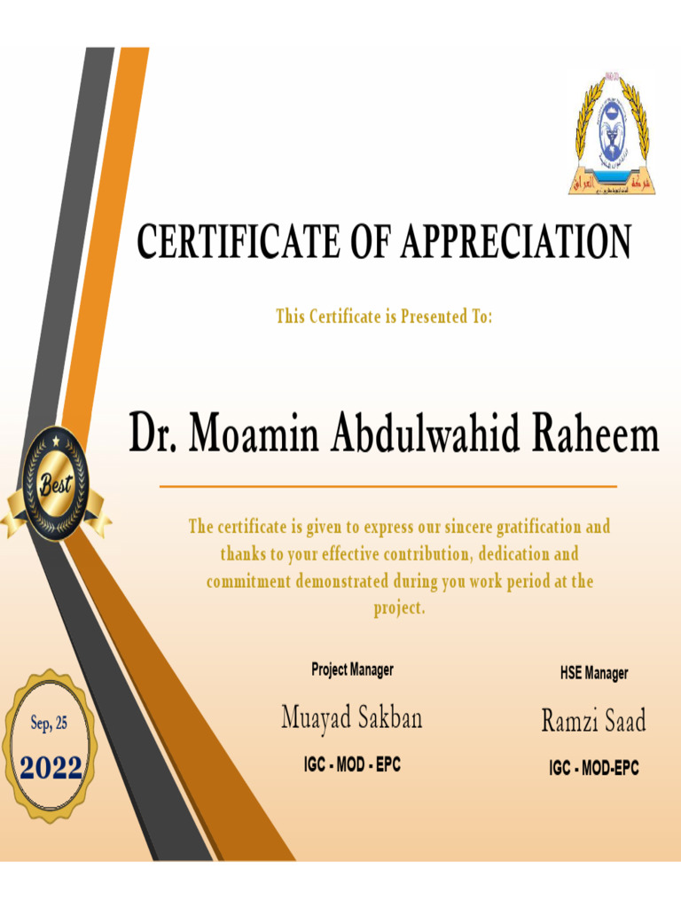 Igc - Appreciation Certificate | PDF