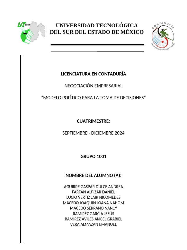 Modelo Político | PDF | Toma de decisiones