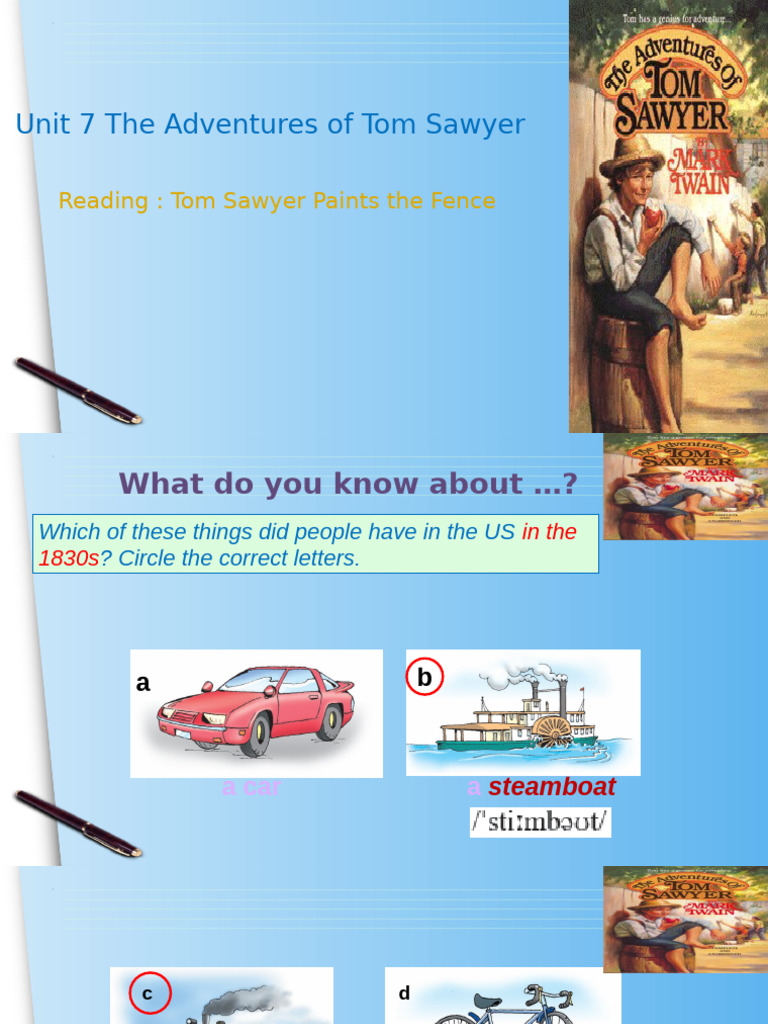 Unit 7 The Adventures of Tom Sawyer Reading 课件 2022-2023学年牛津深圳版英语九年级上册 ...