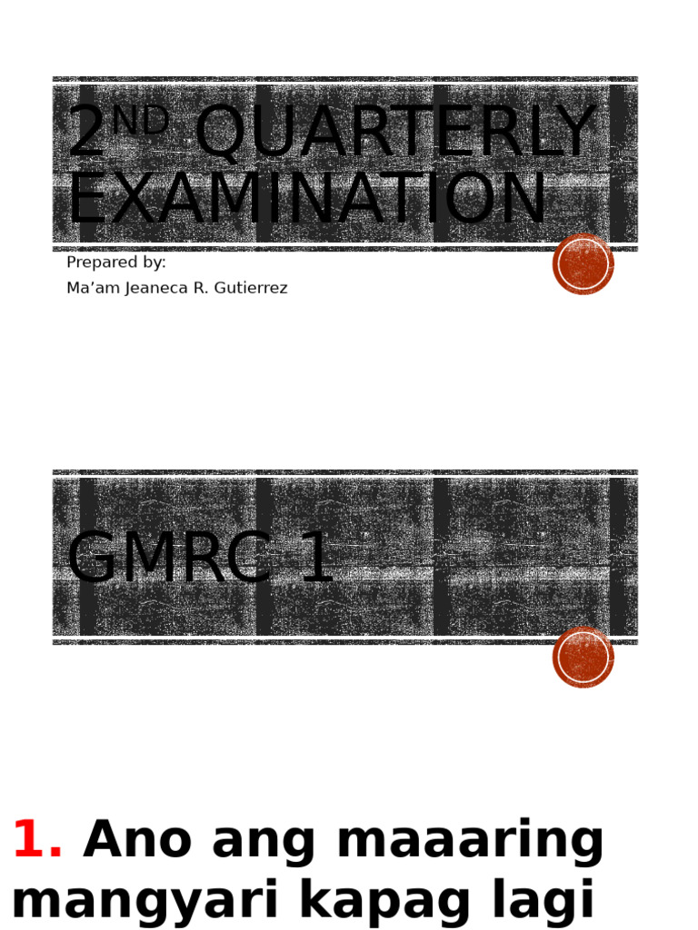 GMRC 1 - 2nd Quarterly Examination | PDF