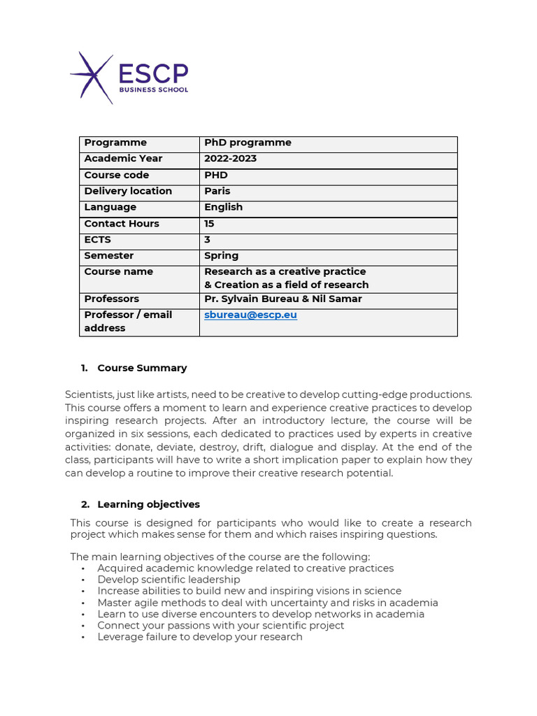 Creative Research Practices in PhD Program | PDF | Science