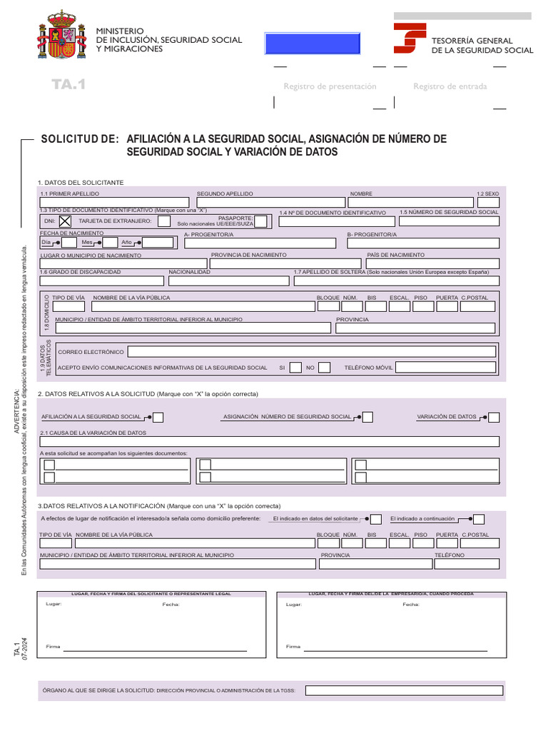 TA.1+Castellano+Editable+08-07-2024 (1) | PDF | Documento de identidad ...