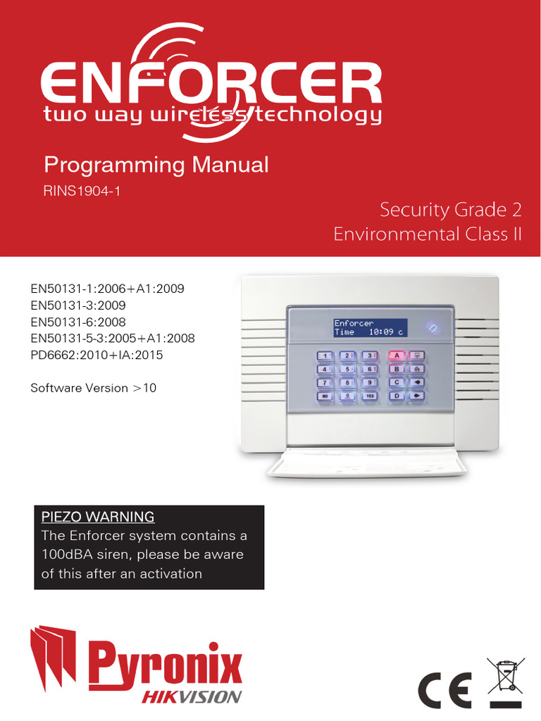 Enforcer v10 Programming Manual | PDF | Menu (Computing) | Access Control