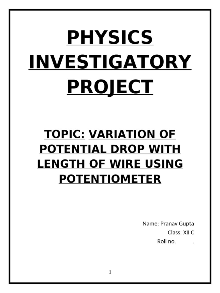Investigatory Physics - Pranav Gupta | PDF | Physical Quantities | Manufactured Goods