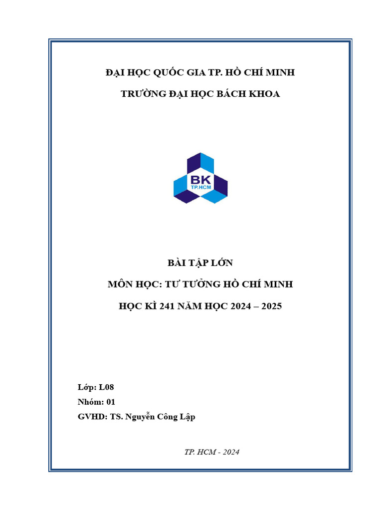 BTL Tư Tư NG H Chí Minh - l08 - Nhóm 1 | PDF