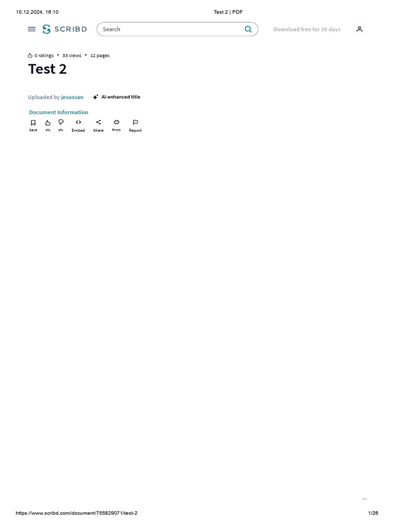 Test 2 - PDF | PDF | Scribd | Computing