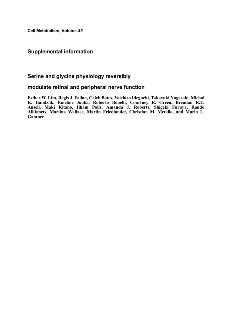 MMC 1 | PDF | Serine | Biosynthesis