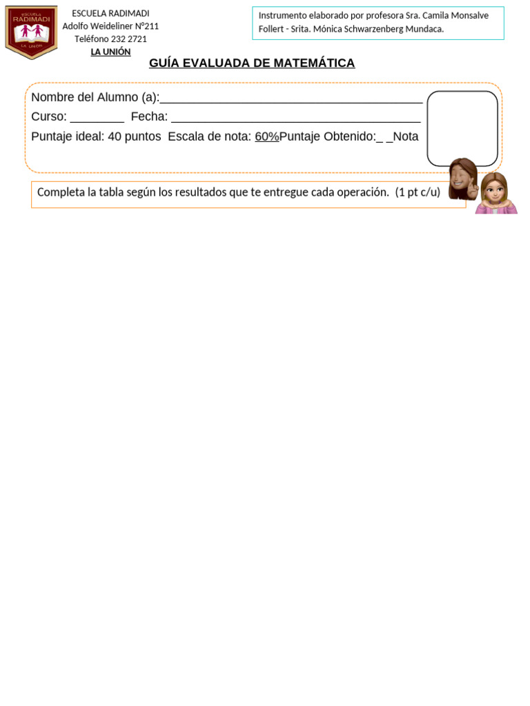Guía Evaluada de Matemática 7 y 8 | PDF
