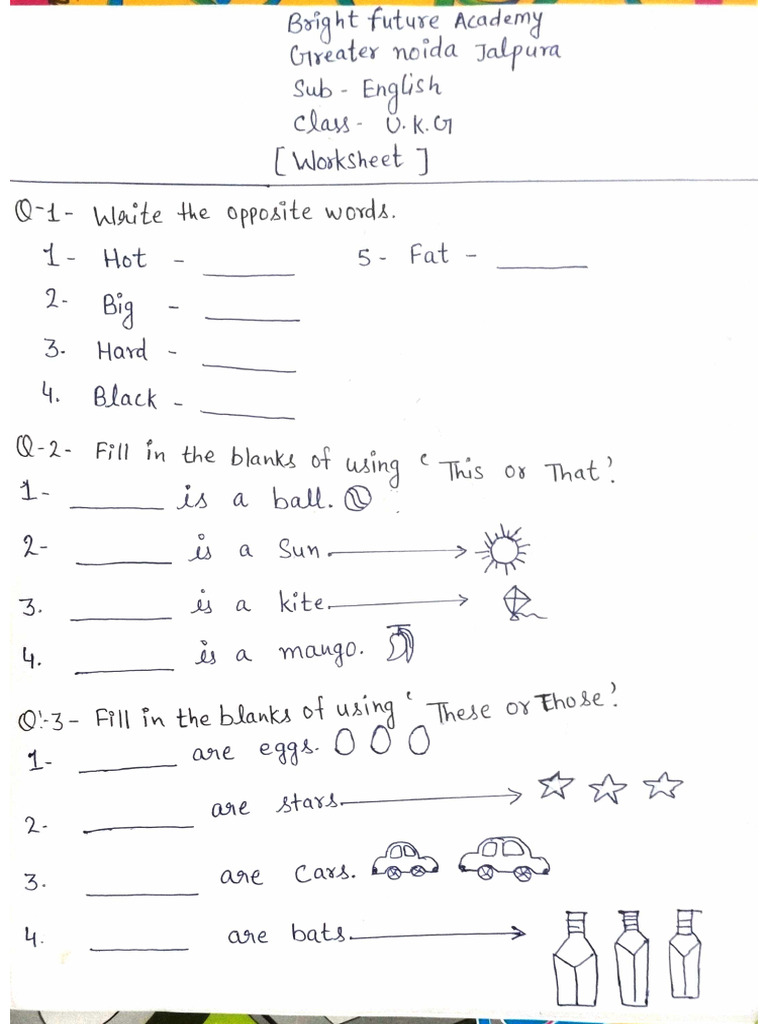Worksheets of All Subjects-2 | PDF