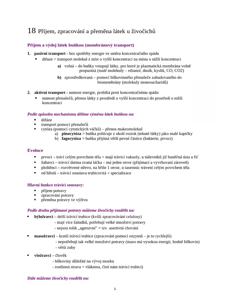 18 Příjem A Zpracování Látek | PDF