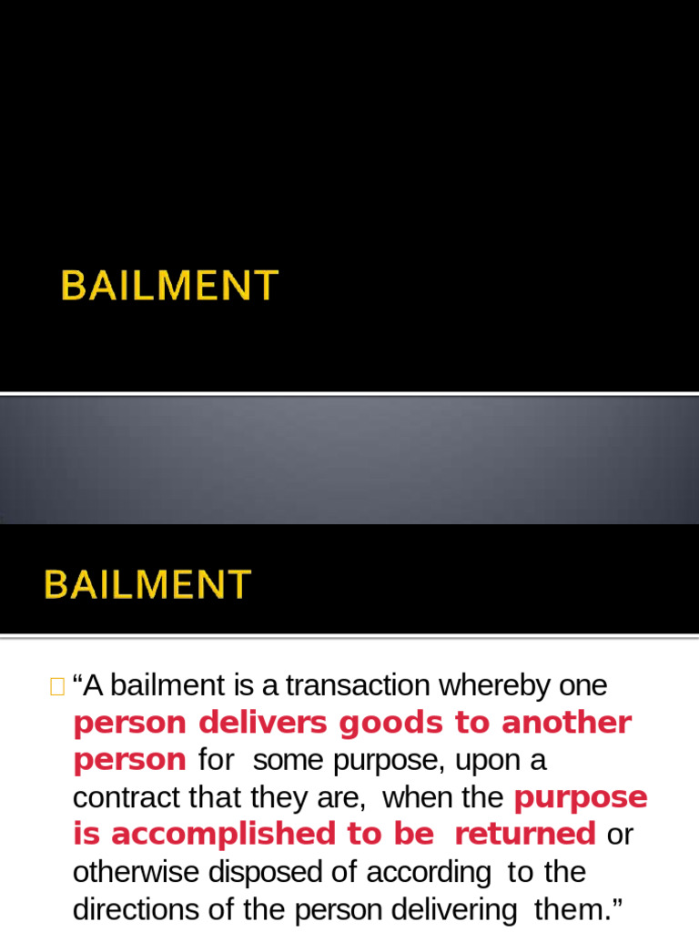 Bailment&pledge | PDF | Business Law | Common Law
