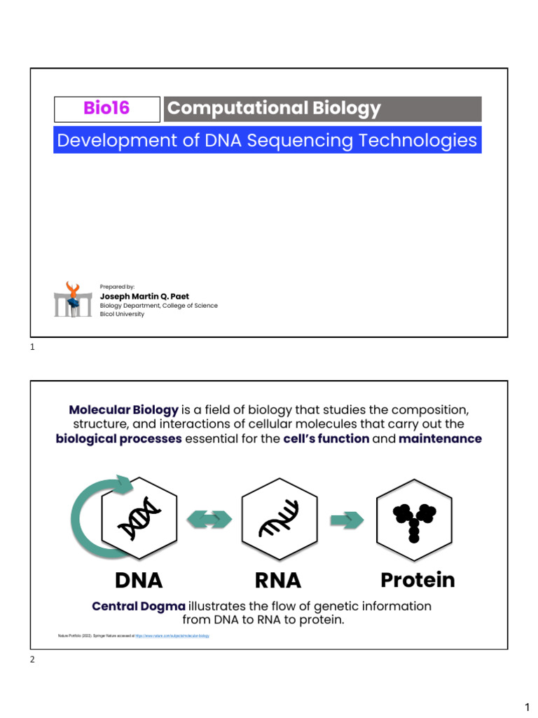LO3 Development of DNA Sequencing Technologies | PDF | Polymerase Chain ...
