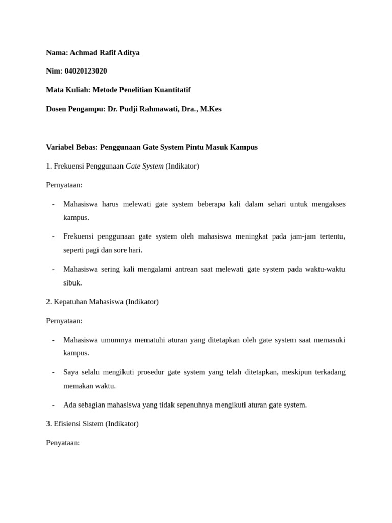 Metopen Kuantitatif Angket | PDF