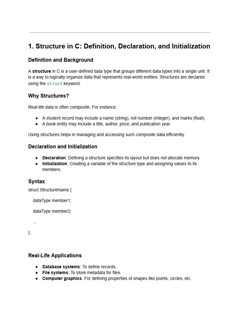 Unit-IV Structure and Unions | PDF | Integer (Computer Science) | Software Development