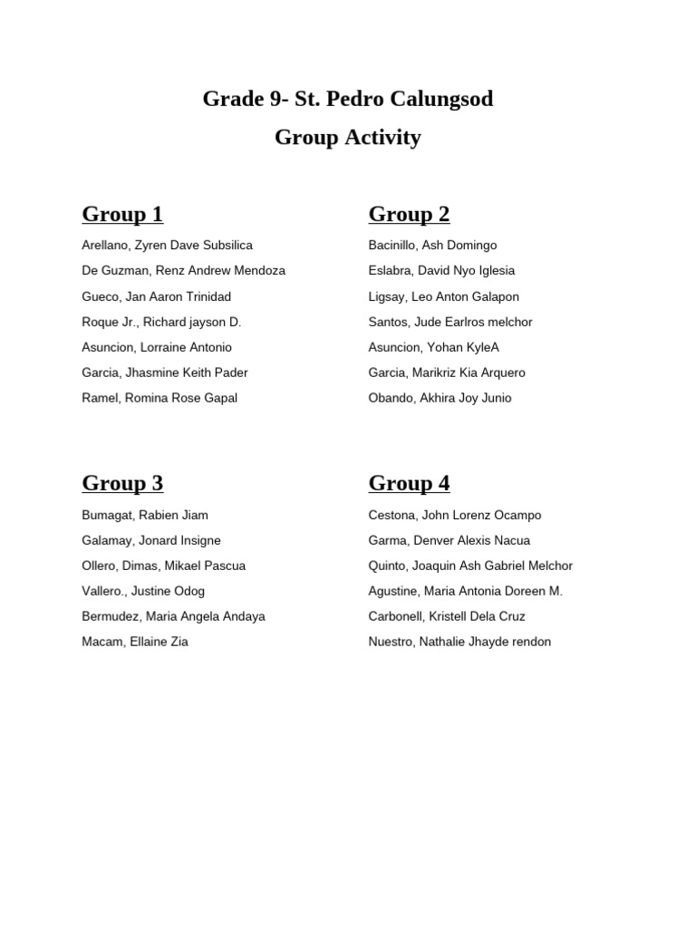 Grade-9-Group-Activity | PDF