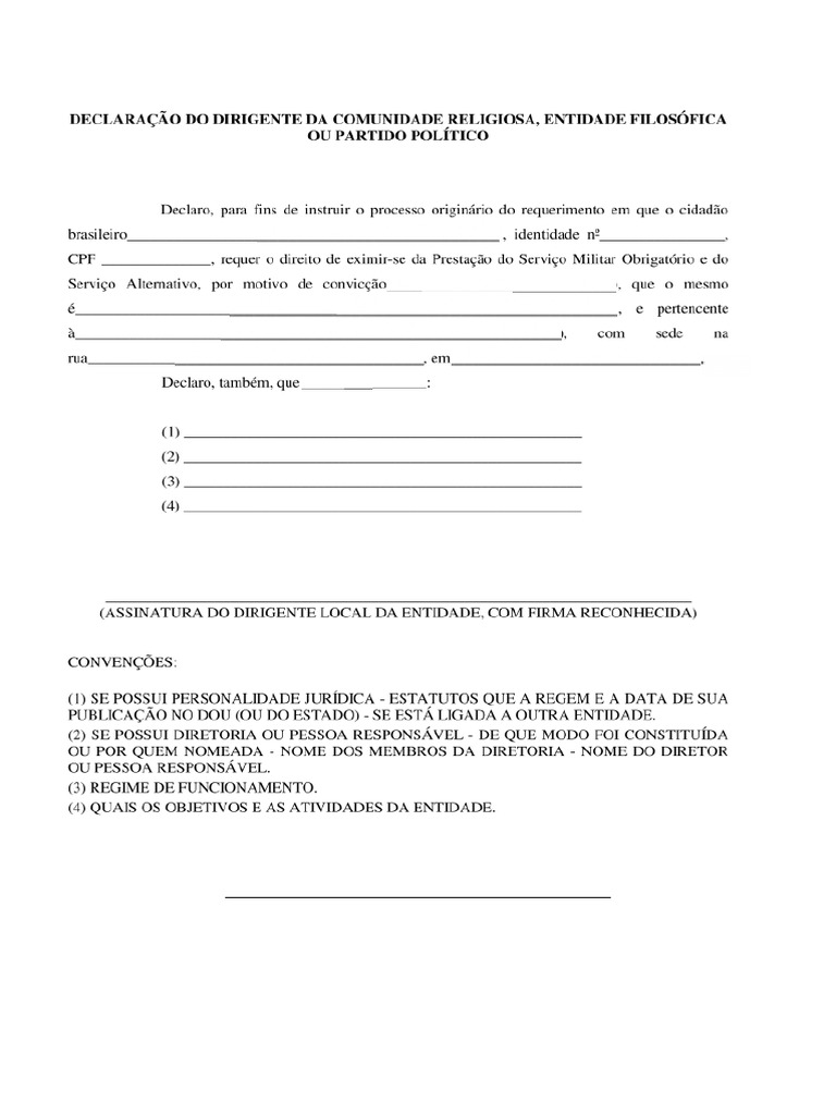 Declarao CDSA 1 | PDF
