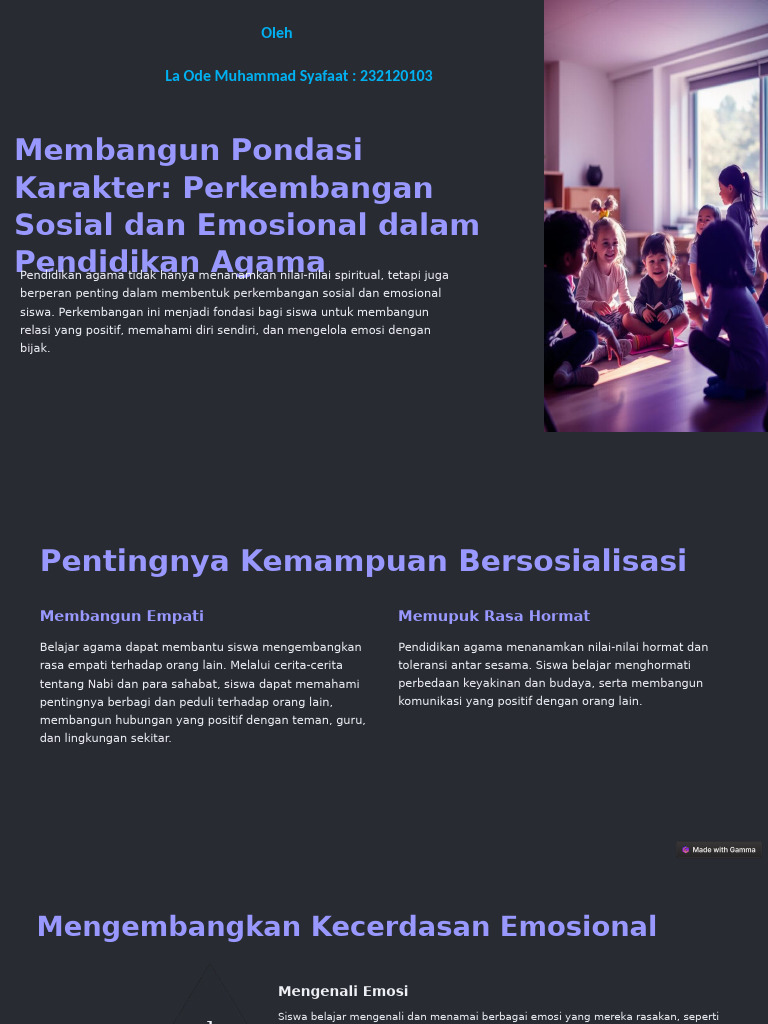 Membangun Pondasi Karakter Perkembangan Sosial Dan Emosional Dalam Pendidikan Agama | PDF