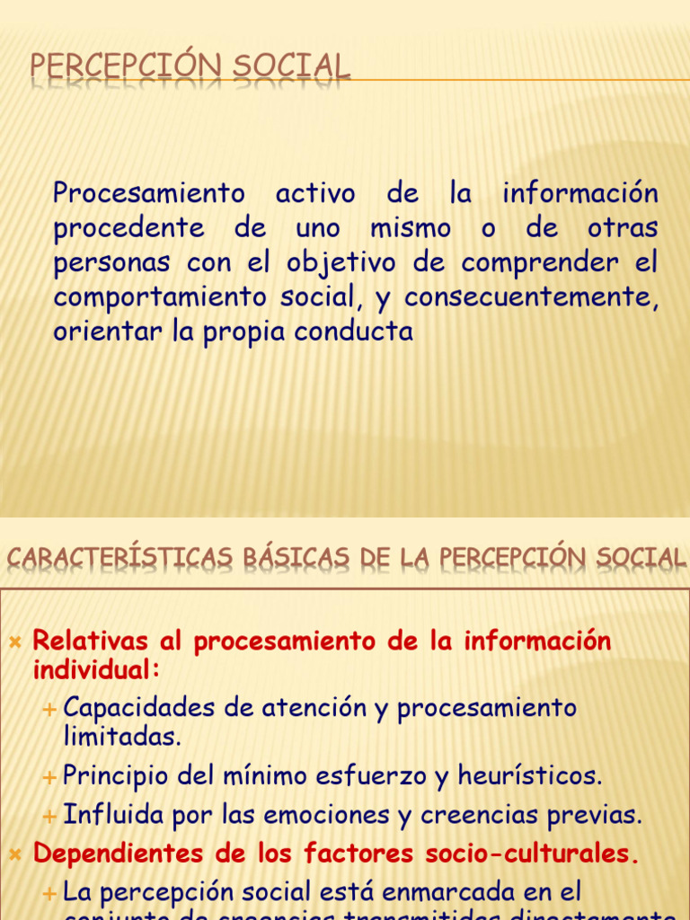 Tema 2a. Percepción Social | PDF | Las emociones | Motivacional