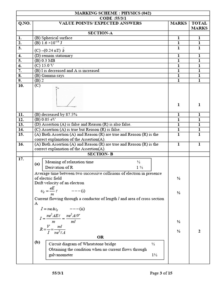Physics Marking Scheme 2023 Pdf Capacitance Metrology