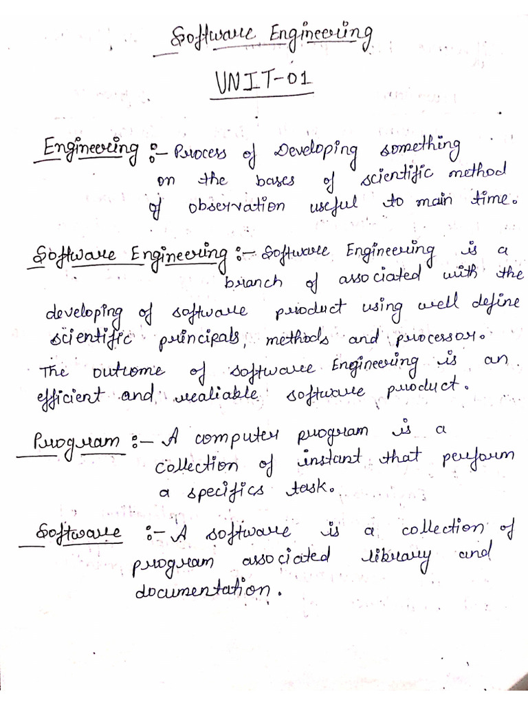 Software Engineering Note | PDF