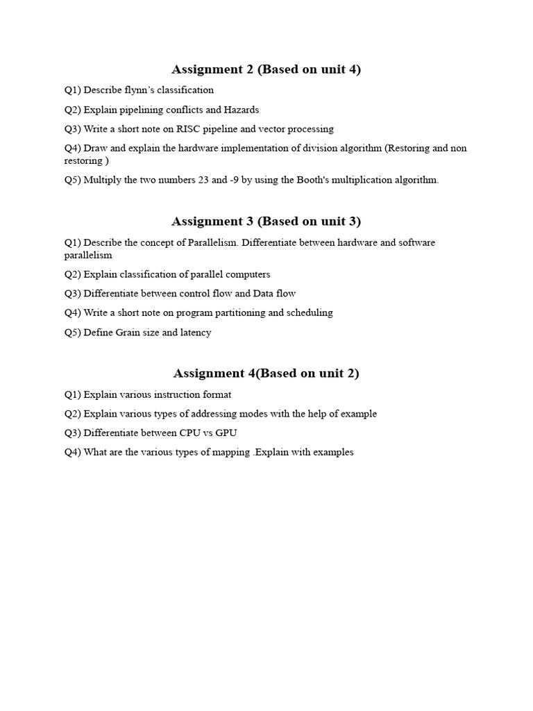 Assignments (COA) | PDF