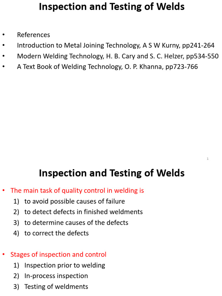 Weld Inspection and Testing Methods | PDF | Welding | Construction
