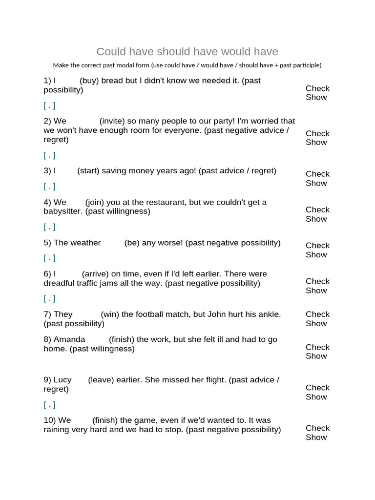 Could have should have would have | PDF