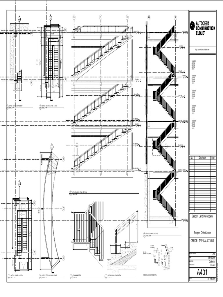 A401 - Office - Typical Stairs | PDF | Stairs | Garden Features