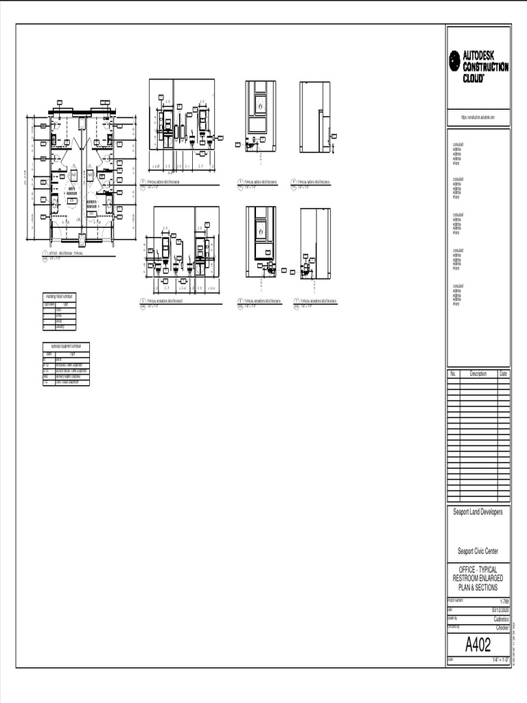 A402 - OFFICE - TYPICAL RESTROOM ENLARGED PLAN & SECTIONS | PDF ...