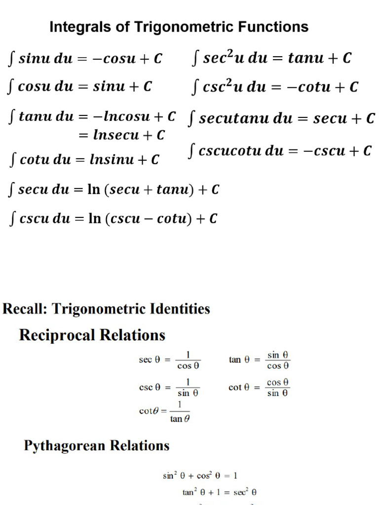 Integrals-of-Trigo | PDF