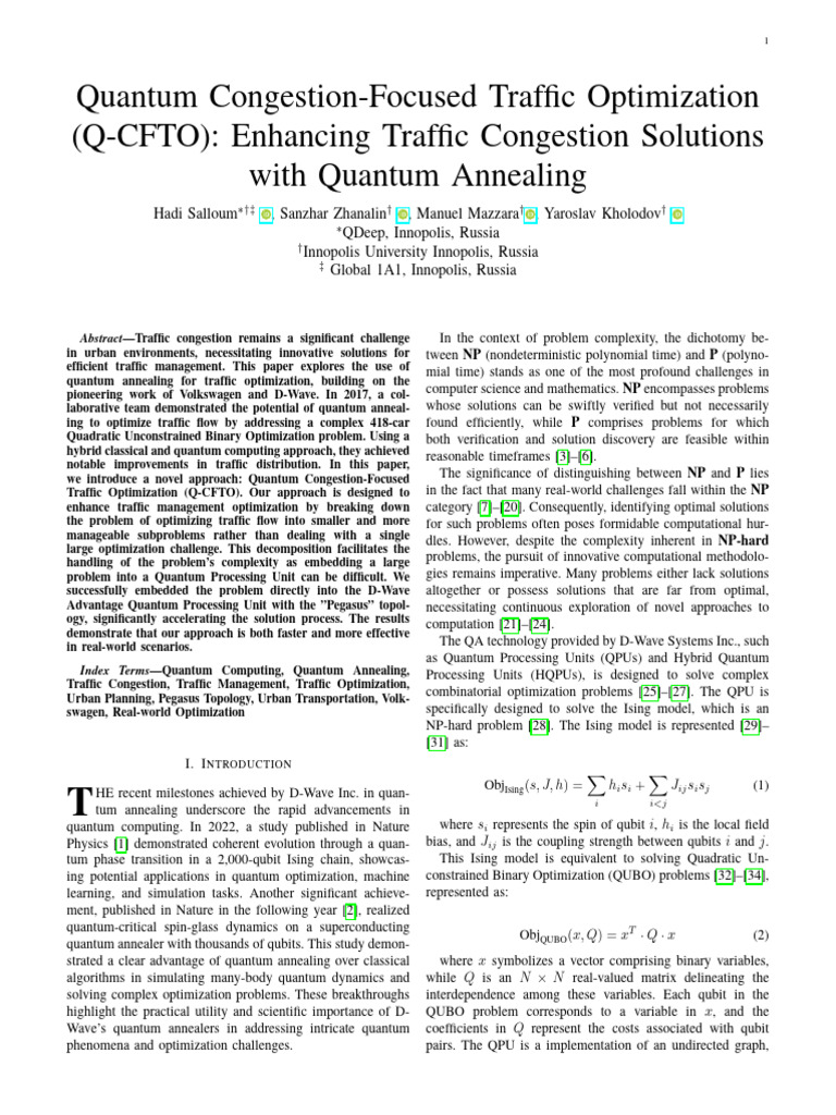 Q-CFTO (IEEE-ITSS) | PDF | Quantum Computing | Mathematical Optimization