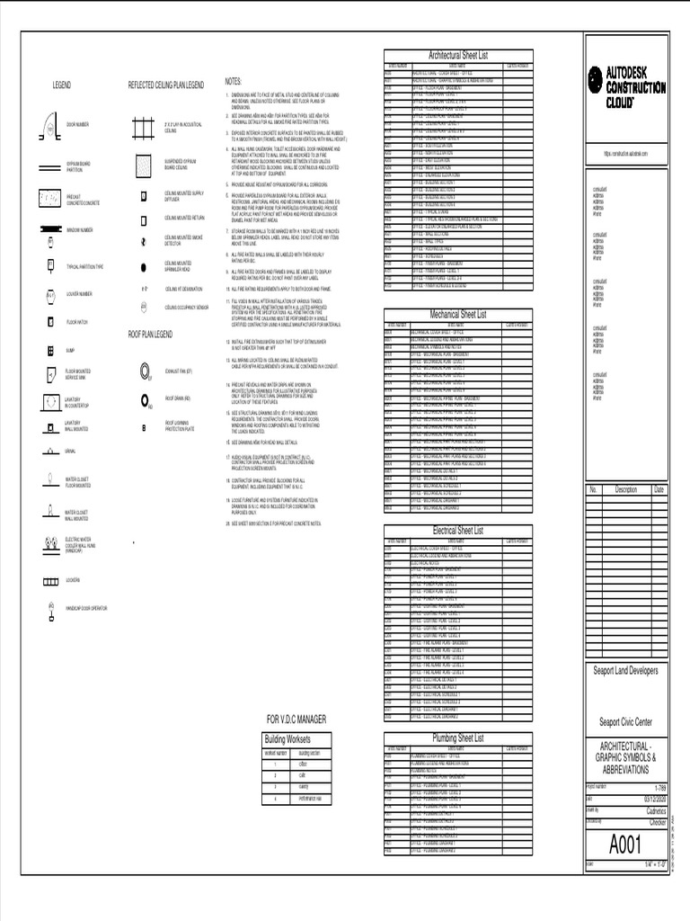 A001 - Architectural - Graphic Symbols & Abbreviations | PDF | Wall | Basement