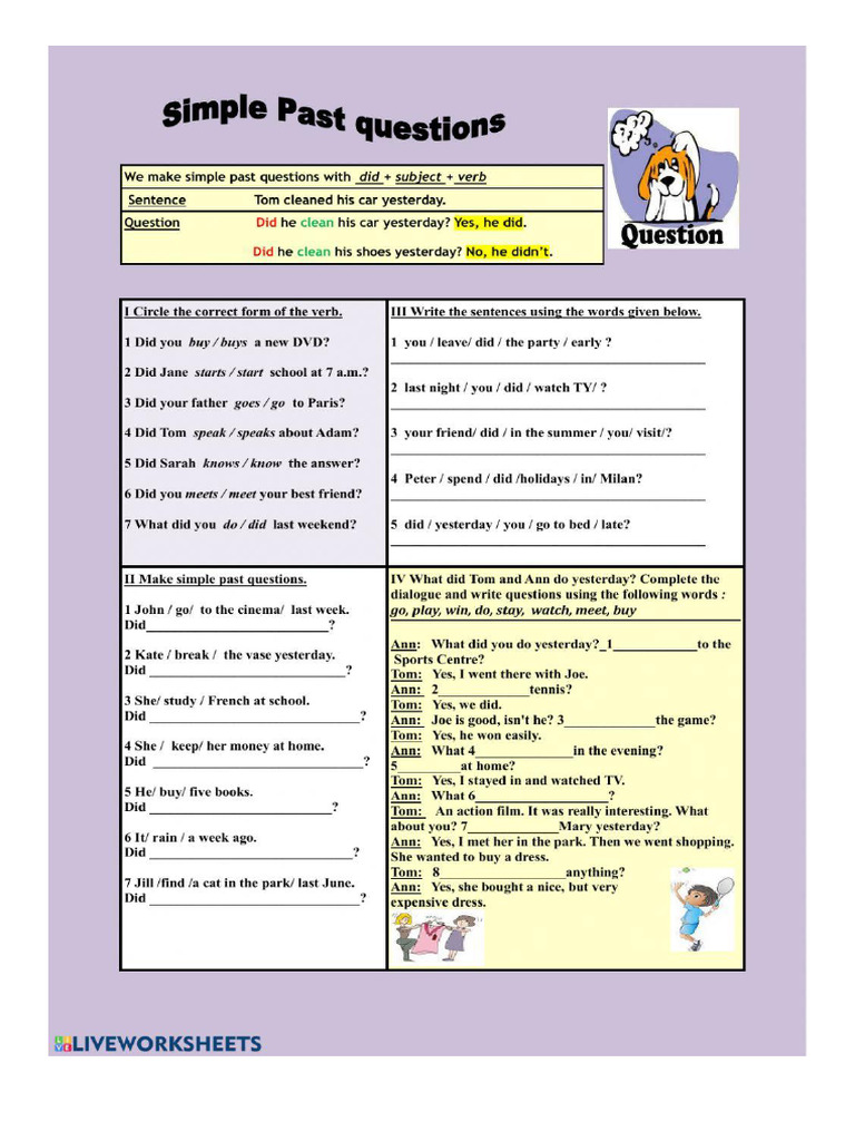 Past Simple Questions | PDF