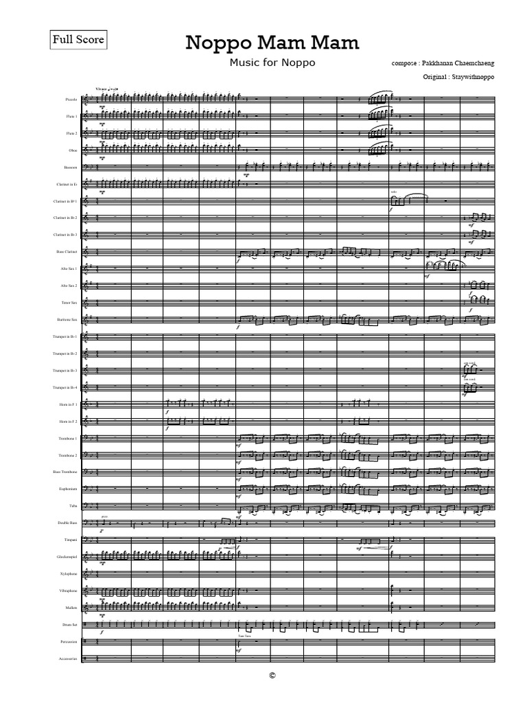 Noppo Mam Mam Score and Part | PDF | Saxophone | Musical Instruments