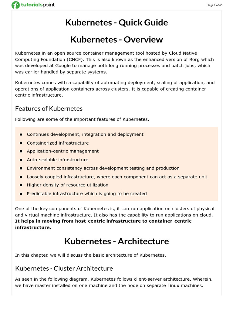 Kubernetes - Overview | PDF | Port (Computer Networking) | Information ...
